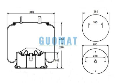 China 11 10.5A -16P523 Contitech Air Spring Assembly W01-358-8053 Firestone Truck Suspension Parts for sale