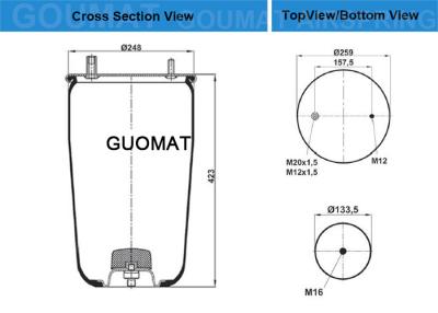 China Contitech Air Bags Suspension / Truck Air Springs 4960 For BPW 05.429.41.77.0 30 K Wabco 9518118010 for sale