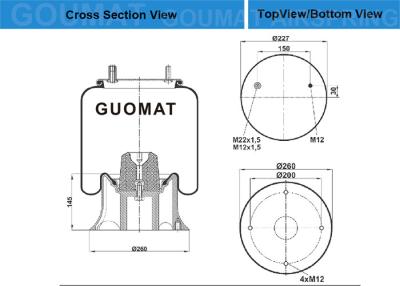 China Granning Truck Air Spring / Firestone Air Bags W01-M58-7368 For 12368 / 115692 for sale