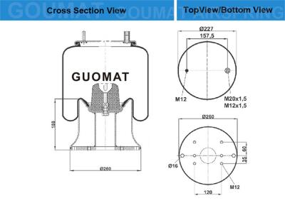 China Airtech 34159 K / 130422 Air Supension Spring Bag For Truck With Floating Bridge for sale