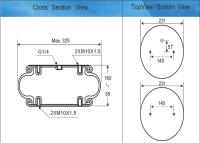 China Continental Industrial Air Spring Refer GUOMAT 1B6075 Screw Center Distance of Top Cover Plate 140 mm for sale