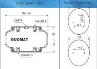 China Ride Rite Air Springs Refer to GUOMAT NO.:1B6080 Rubber Bellows MAX Diameter Φ165mm for sale