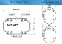 China GUOMAT 1B53034 Refer Contitech Air Spring FS530-34 With 3/4 N P.T.F. Air Inlet for sale