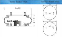 China 1B5070 Industrial Air Spring Firestone W01-358-6994 Contitech FS 330-11 647 Tiangle 6374 / 4467 for sale