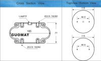 China Firestone W01-358-7551 Convoluted Air Spring Suspension GUOMAT NO. 1B7551 Bellow No. 1B190C for sale