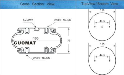 China Firestone W01-358-7551 Convoluted Air Spring Suspension GUOMAT NO. 1B7551 Bellow No. 1B190C for sale