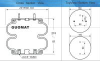 China Rubber Steel Industrial Air Bellow Contitech FD 200-19 539 Firestone W01-358-6890 Goodyear 2B9-606 NO. 578923211 for sale