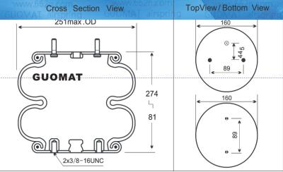 China Rubber Steel Industrial Air Bellow Contitech FD 200-19 539 Firestone W01-358-6890 Goodyear 2B9-606 NO. 578923211 for sale