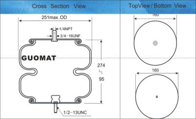 China Firestone W01-358-6897 Industrial Air Spring Goodyear 2B9-228 Ride Rite Air Bags For Ridewell 1003586897C for sale