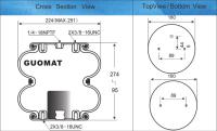 China Rubber Bellow Goodyear Air Spring 2B9-201 With Bumper Block For Hendrickson S14318 for sale