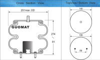 China Durable Contitech Air Spring FD200-19 450 Firestone W013586940 For Histeer 10305 for sale