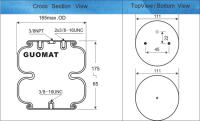 China American Trucks Industrial Air Spring 2B22R Parts GUOMAT NO. 2B5208 Bellows NO. 2B250 for sale