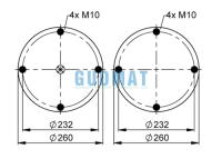 China Original ContiTech FS 412-10 DS Convoluted Type Air Spring 12X1 Rubber Air Bellows for sale