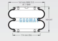 China W01-358-0030 Firestone Industrial Bellows Actuator 25 Style Rubber Air Spring For Scissor Lifts for sale