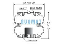 China FD330-22 313 Contitech Double Convoluted Industrial Air Spring 2B12-309/2B12-316 Goodyear for sale