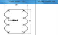 China Dunlop SP159 10X3 Triple Convoluted Air Spring Actuator Refer To Contitech FT 210-32 for sale