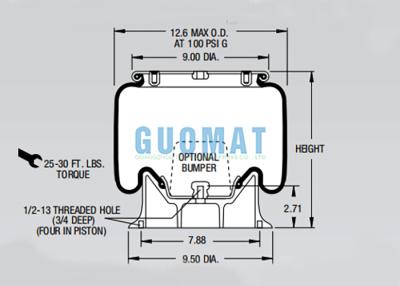 China Firestone Rolling Lobe Air Spring W01-358-9053 1T15M-2 Truck Suspension Air Bag for sale