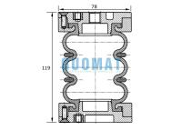 China FT22-6 DI Contitech Industrial Rubber Air Spring 2 3/4