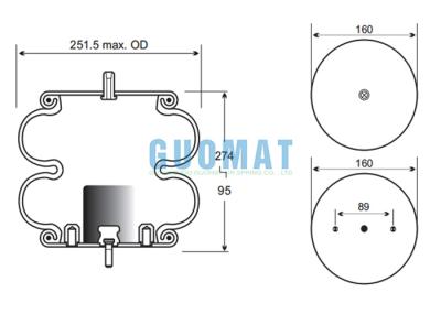 China W01-358-7788 Firestone Load Capacity Rubber Air Spring 2B9-245 Goodyear Air Bag Suspension for sale