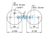 China FD 200-19 1/4 M10 Contitech Suspension Air Shock 72047 Double Convoluted Air Spring for sale