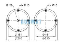 China 10''X2 Gas Filled Rubber Bellow FD 210-22 1/2 M10 Contitech Flange Industrial Air Spring for sale