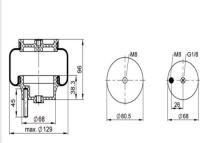 China SZ51-8 Contitech Air Spring Replacement G1/8 Air Fitting Truck Cab Air Shock Absorber for sale