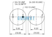 China FS 330-11 467 Contitech Rubber Air Bags 64594 Single Convoluted Style Air Spring With Bolts for sale