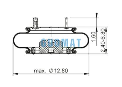 China FS 330-11 467 Contitech Rubber Air Bags 64594 Single Convoluted Style Air Spring With Bolts for sale