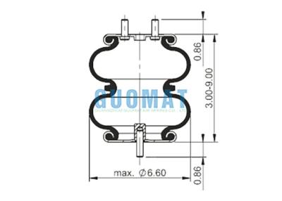 China FD 70-13 796 Double Convoluted Air Shock 66660 Industrial Air Spring For Packaging machines for sale