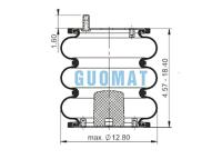 China FT 330-29 413 Contitech Triple Convoluted Air Spring 64560 Air Bags For Vibratory Grinding Machine for sale