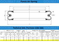 China GUOMAT F-400-2 Punch Press Rubber Air Bag - 102mm Height, 1260cm² Area, Compatible with Yokohama S-400-2 for sale