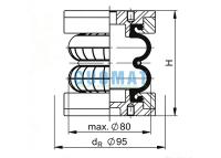 China FD 22-4 DI CR Contitech Industrial Rubber Air Spring EB-80-45 FESTO Bellows Cylinder for sale