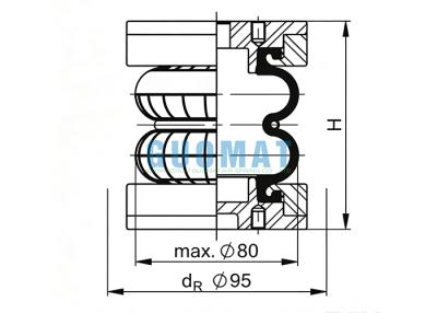 China FD 22-4 DI CR Contitech Industrial Rubber Air Spring EB-80-45 FESTO Bellows Cylinder for sale