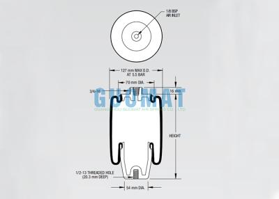 China W02-358-7012 Firestone Stype 7012 Truck Cab Air Shock Absorber Air Bag Replacement for sale