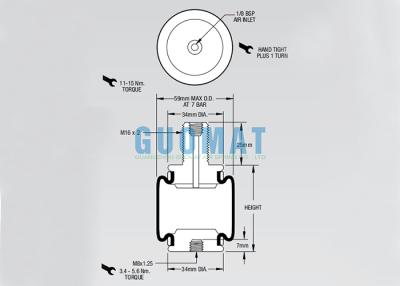 China 2M2A Firestone Style W02-M58-3019 Truck Cab Air Shock 1/8 BSP Suspension Air Spring for sale