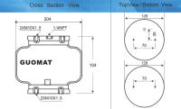 China Iron Industrial Air Spring GUOMAT 1B8X1 Refer To Phoenix 579-913-532 And Goodyear 1B8-1 For Machine for sale