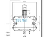 China Confined Type Rubber Air Spring 120-2 For Industrial Shaker / Air Ride Suspension Parts for sale
