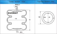 China M-90-3 Sealed Type Rubber Air Spring for Knuckle Presses - 50mm Stroke, 0.7MPa Working Pressure for sale