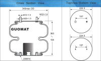 China 2B12-346 2B12-440 Double Convoluted Air Bag For Histeer 10315 ISO TS1 for sale