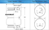 China Steel Cover Plate Industrial Air Spring  2B5813 Air Ride Suspension Parts for sale