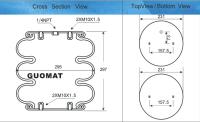 China 1/4NPTF Gas Hole Industrial Air Spring M10 Screw GUOMAT NO. 3B6617 Rubber Bellow No.3B300 for sale