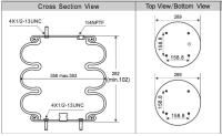 China W01-358-7800 Firestone Rubber Air Spring Assembly / Triple Convoluted Air Spring for sale