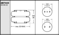 China W01-358-7443 Rubber Bellows 22C-1.5 Industrial Air Spring For Ridewell 1003587443C for sale