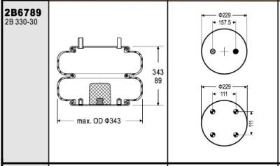 China TS16949 Industrial Air Spring W01-358-6789 Contitech FD330-30 512 For Hendrickson AUX. 001503 for sale