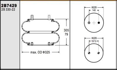China FD330-22 343 2B12-427 Trailer Lift Axle Air Spring Suspension W013587429 for sale