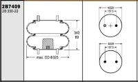 China W01-358-7409 Goodyear 2B12-319 Double Air Spring Industrial Air Bags Bellows for sale