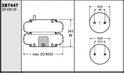 China Contitech FD330-30 340 W01-358-7447 Silent Driver Truck Air Spring 0.2-0.8 MPa Pressure for sale