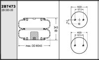 China W013587473 Rubber Industrial Air Spring 2B12-428 Double Air Bellows With Bumper for sale