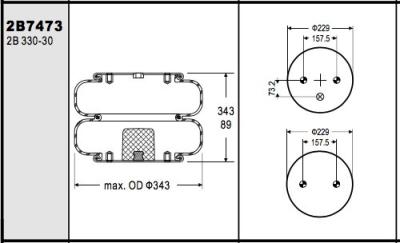 China W013587473 Rubber Industrial Air Spring 2B12-428 Double Air Bellows With Bumper for sale