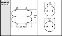 China FD331-26 373 Industrial Air Spring W01-358-7483 For Ridewell 1003587483C for sale